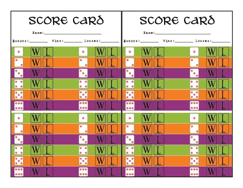 Halloween Bunco Printables Halloween Bunco Printables