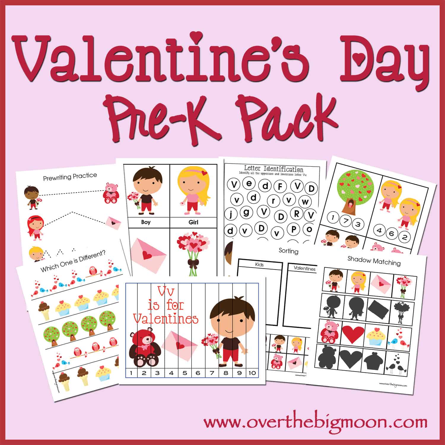 Valentine s Day Pre K Pack Over The Big Moon