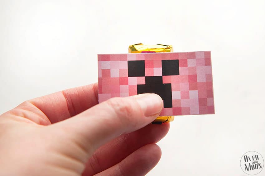 Free Printable Minecraft Valentines in Pink - Over the Big Moon