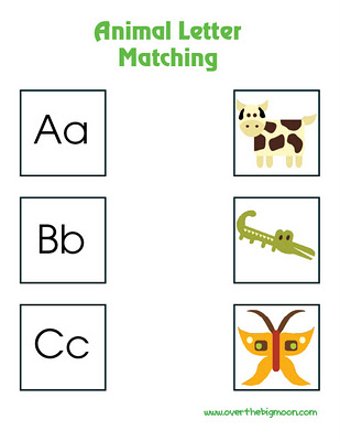 Letter Matching Printables - Over The Big Moon